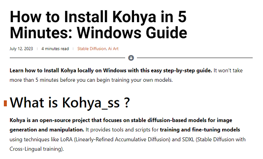 How to Install Kohya in 5 Minutes: Windows Guide How to Install Kohya in 5 Minutes: Windows Guide